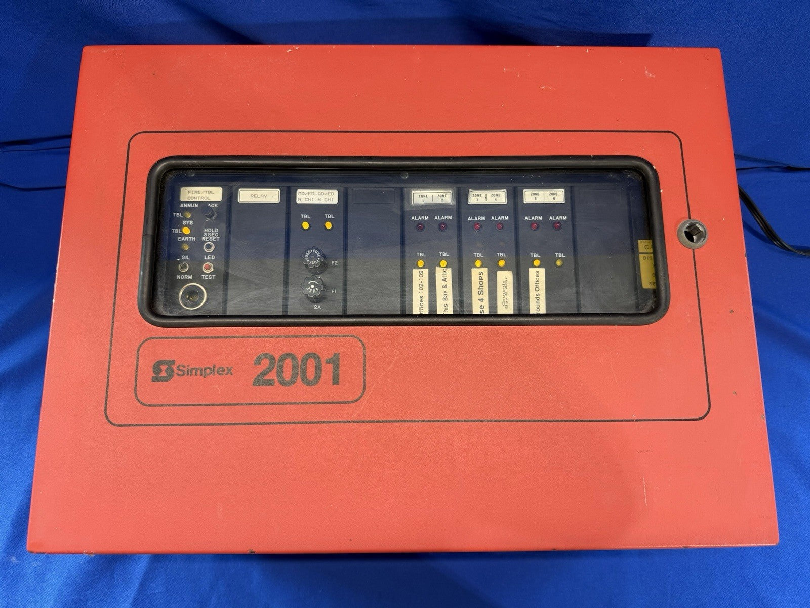 Vintage Simplex 2001-3080 Fire Alarm Control Panel - Powers On - See D ...